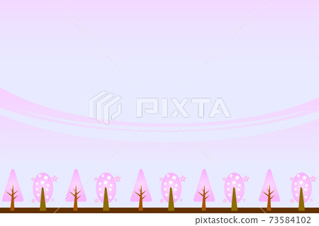 Cute background frame of cherry tree (horizontal) - Stock Illustration ...