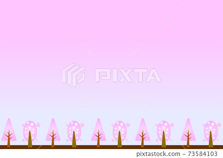 Cute background frame of cherry tree (horizontal) - Stock Illustration ...