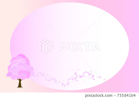 Cute background frame of cherry tree (horizontal) - Stock Illustration ...