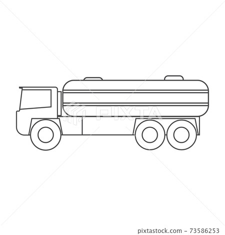Fuel Tanker or Water carrier. Hand-drawn vector... - Stock Illustration ...