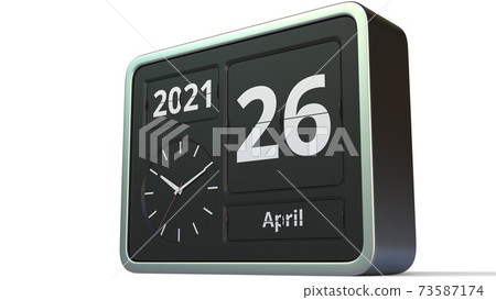 April 26 date on the classic flip clock... - Stock Illustration ...