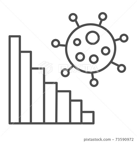 Corona virus statistics thin line icon,... - Stock Illustration ...
