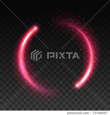 Pink sparkle circle of realistic star light effect - Stock Illustration ...