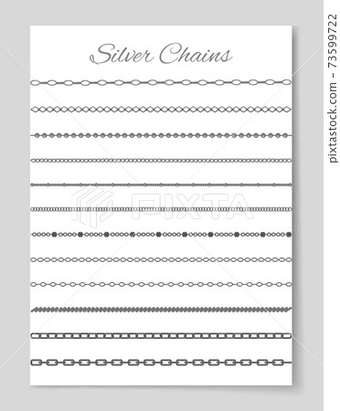 Silver Chains Collection, Vector Illustration - Stock Illustration ...