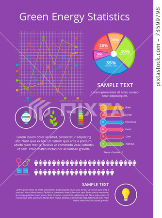Green Energy Statistics Poster Vector Illustration-插圖素材 [73599798 ...