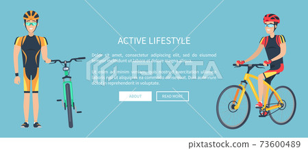 Active Lifestyle Blue Web Page Vector Illustration - Stock Illustration ...