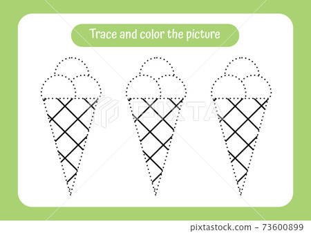 Ice cream. Trace and color the picture.... - Stock Illustration ...