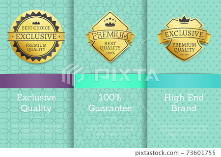 High End Brand Guarantee Exclusive Premium Labels - Stock Illustration ...