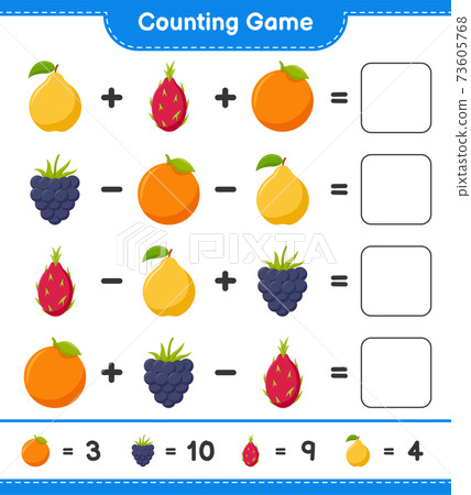 Counting game, count the number of Fruits and... - Stock Illustration ...