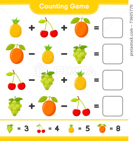 Counting game, count the number of Fruits and... - Stock Illustration ...