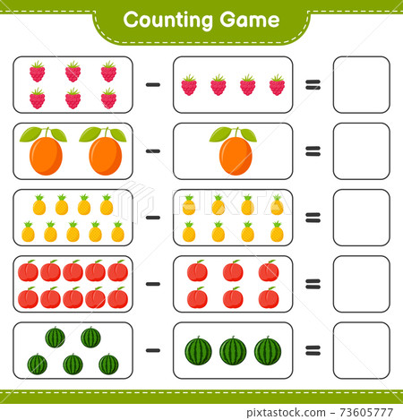 Counting game, count the number of Fruits and... - Stock Illustration ...
