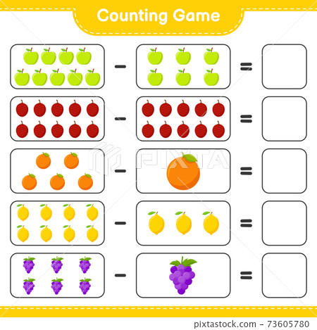 Counting game, count the number of Fruits and... - Stock Illustration ...