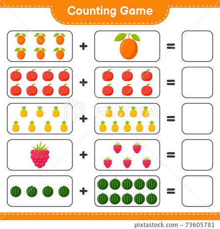Counting game, count the number of Fruits and... - Stock Illustration ...