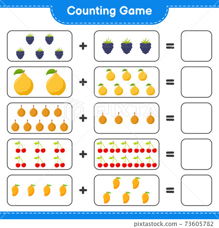 Counting game, count the number of Fruits and... - Stock Illustration ...
