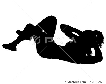 Female silhouette with twisted body and abs - Stock Illustration ...