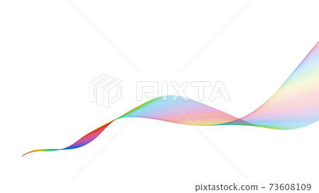 7 color wave background line white background - Stock Illustration ...