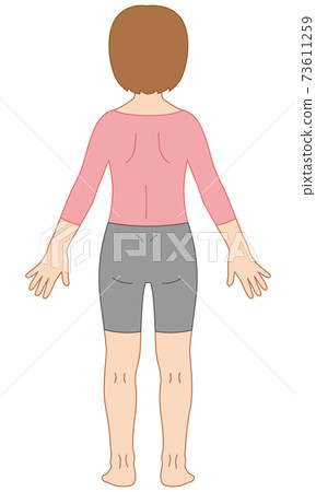 Female whole body facing backwards - Stock Illustration [73611259] - PIXTA