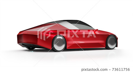 Generic red brandless car isolated on white... - Stock Illustration ...