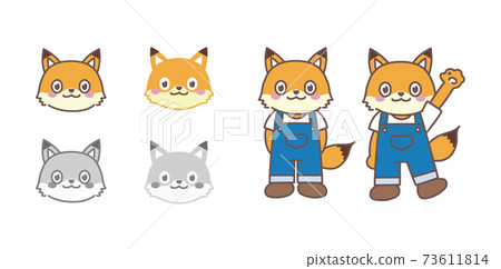 Cute fox in overalls - Stock Illustration [73611814] - PIXTA