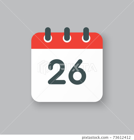 Vector icon calendar day number 26, 26th day month - Stock Illustration ...