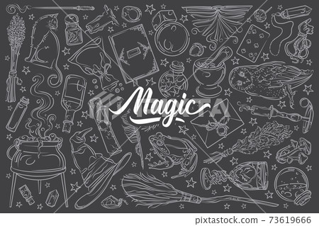 Hand drawn magic tools. - Stock Illustration [73619666] - PIXTA