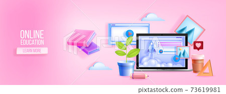 Online studying, digital school, classes,... - Stock Illustration ...