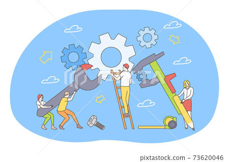Teamwork, cooperation, collaboration,... - Stock Illustration [73620046 ...