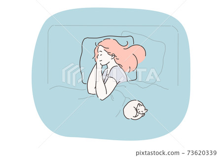Sleeping, relaxation and comfortable rest concept - Stock Illustration ...