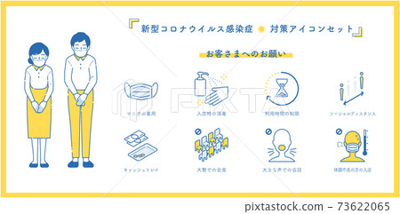 Coronavirus countermeasure icon set for... - Stock Illustration ...