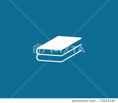 Book stack icon on blue background. Vector... - Stock Illustration ...