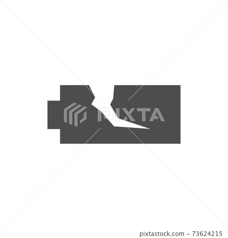 Broken battery icon. Vector illustration, flat... - Stock Illustration ...