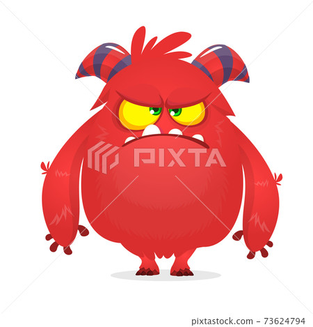 Angry cartoon monster. Vector monster illustration - Stock Illustration ...