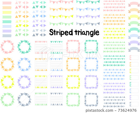 8 color set of striped triangular material such... - Stock Illustration ...