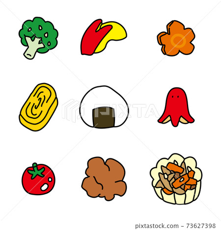 Main side dish illustration set for lunch - Stock Illustration ...