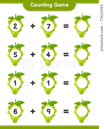 Counting game, count the number of Grape and... - Stock Illustration ...