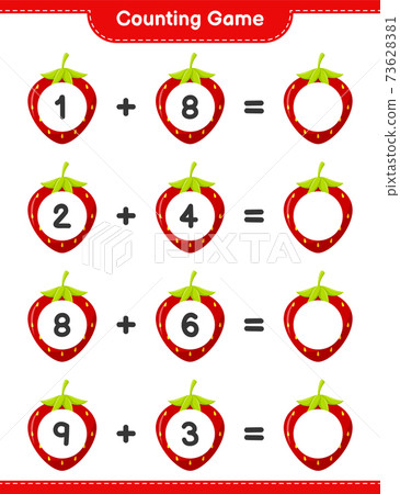 Counting game, count the number of Strawberry... - Stock Illustration ...