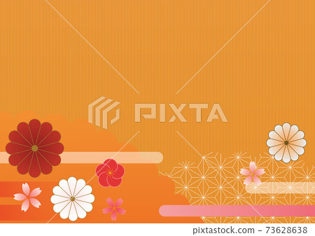 Orange Japanese pattern illustration background - Stock Illustration ...