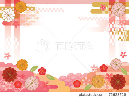 Luxurious Japanese frame design - Stock Illustration [73628726] - PIXTA