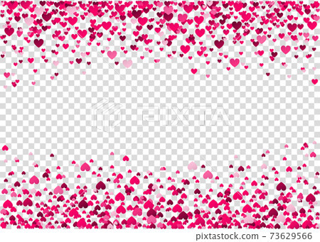 Pink flying heart confetti, Valentines day... - Stock Illustration ...