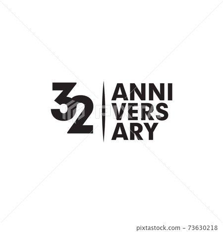 32nd year celebrating anniversary logo design - Stock Illustration ...