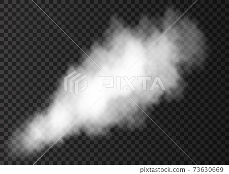 White smoke puff isolated on transparent... - Stock Illustration ...