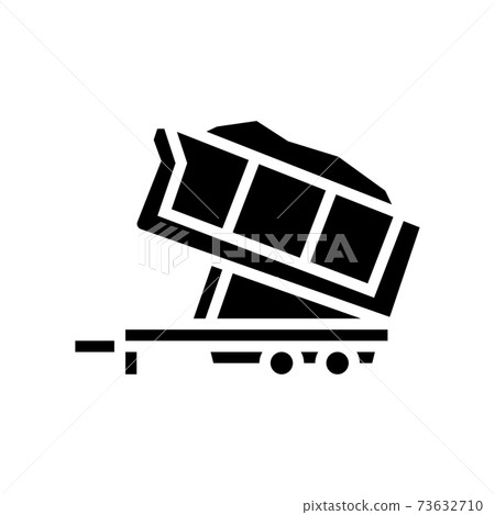 sand transportation trailer glyph icon vector... - Stock Illustration ...