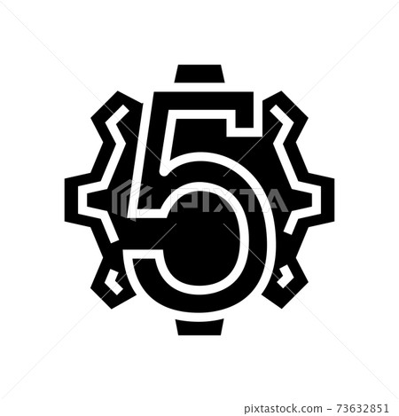 fifth number glyph icon vector illustration - Stock Illustration ...