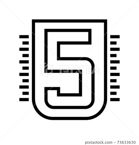 five number line icon vector illustration - Stock Illustration ...