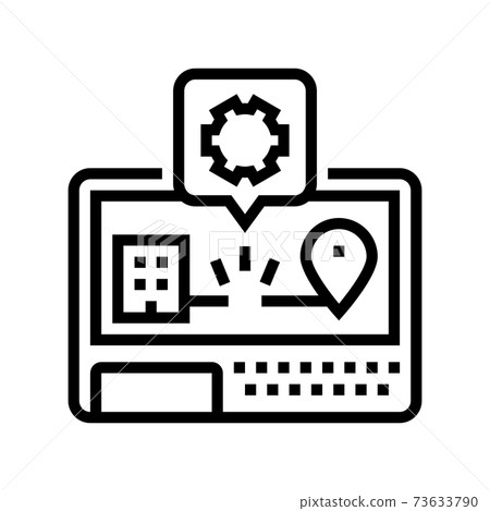 gps navigation system repair line icon vector... - Stock Illustration ...