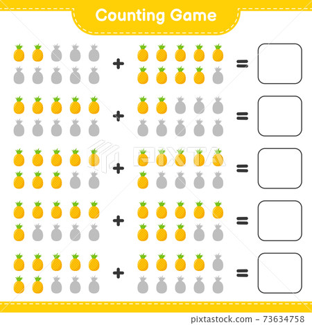 Counting game, count the number of Pineapple... - Stock Illustration ...