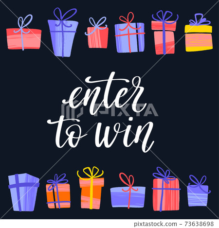 Enter to win. Template with handwritten... - Stock Illustration ...