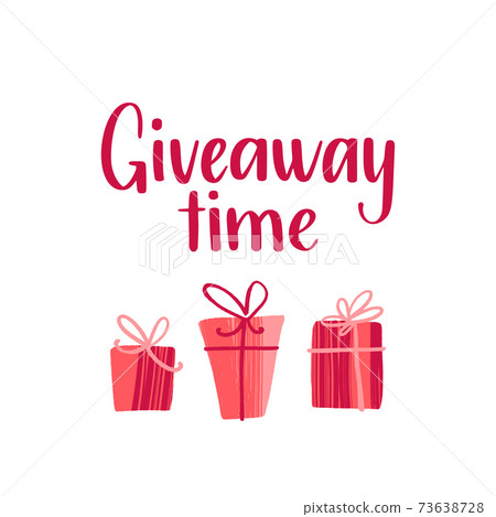Giveaway time. Promo banner for social media... - Stock Illustration ...