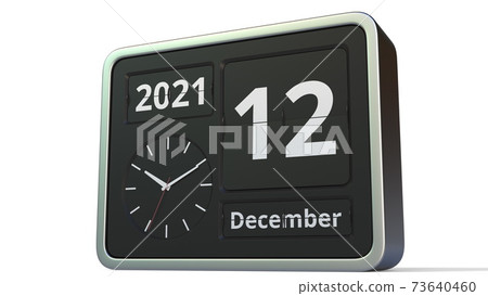 December 12 date on the classic flip clock... - Stock Illustration ...