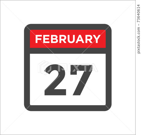 February 27 calendar icon with day of month - Stock Illustration ...